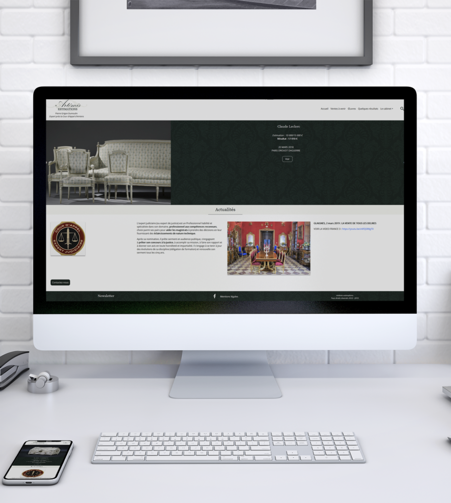 Site web Artemis Estimations - Grafix Influenz